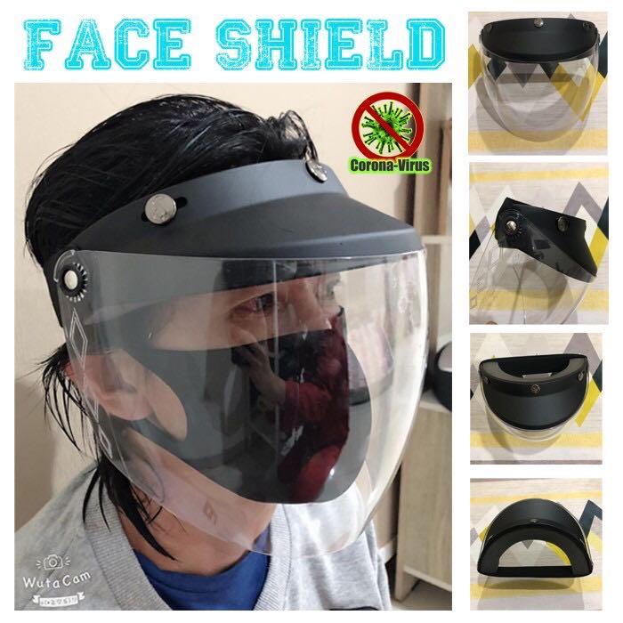 Face shield dewasa tebal buka tutup kaca helm pelindung wajah muka ...
