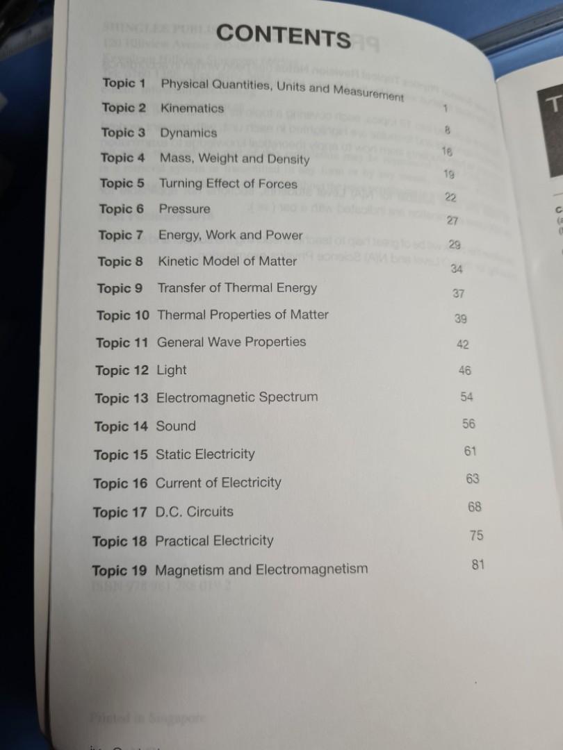 GCE O LEVEL Topical Revision Notes(Physics), Hobbies & Toys, Books ...