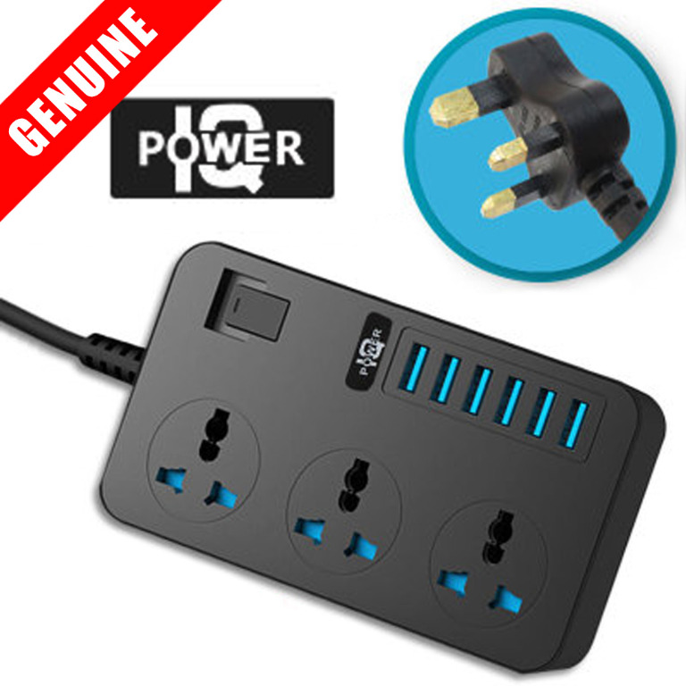 [GENUINE] IQ Power TB-T09 Power Strip with 3 AC Sockets + 6 USB Ports ...