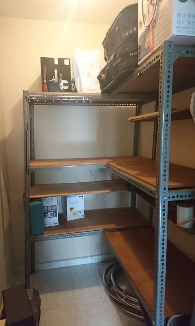 L-shaped Heavy duty metal storage rack, Furniture, Shelves & Drawers on ...