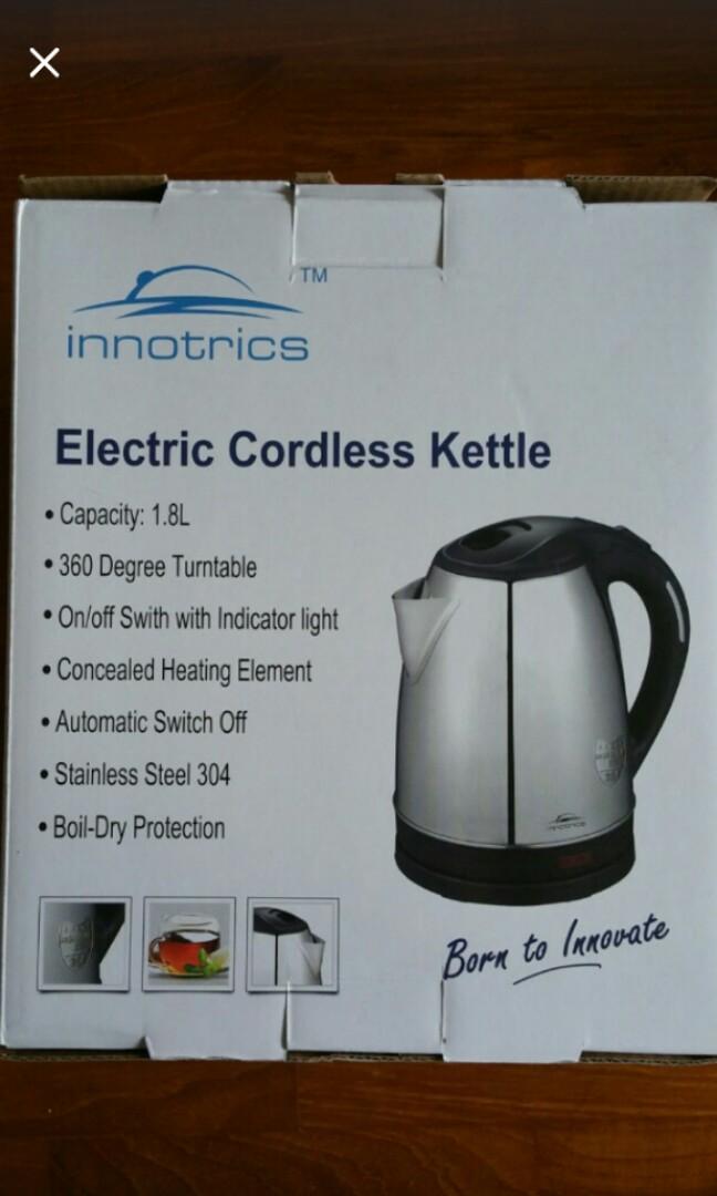Innotrics 1.8L Electric Cordless Kettle (Stainless Steel 304), TV ...