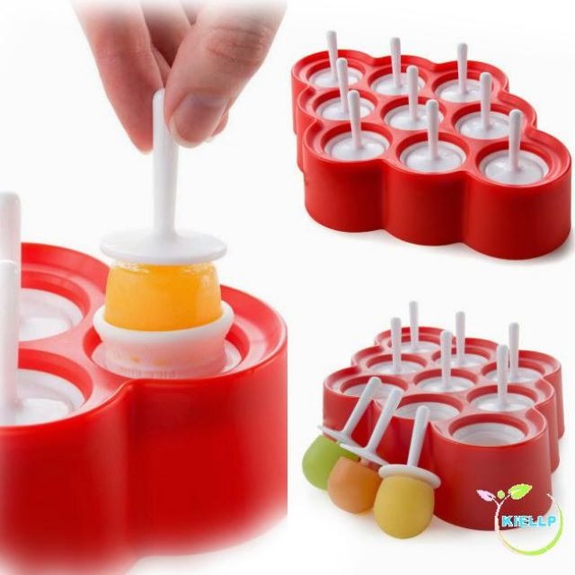 Mini Pops Mold 9 Cavity Silicon Pop out Tray/Make Chocolate Ice-cream ...