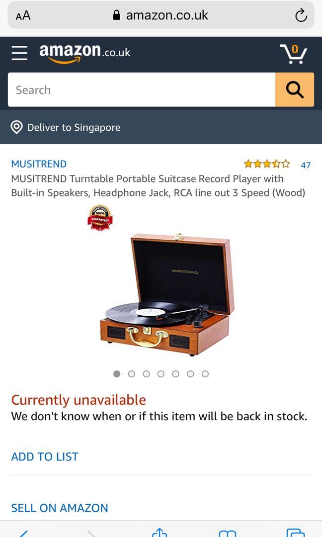 MUSITREND Turntable Portable Suitcase Record Player with Built-in ...