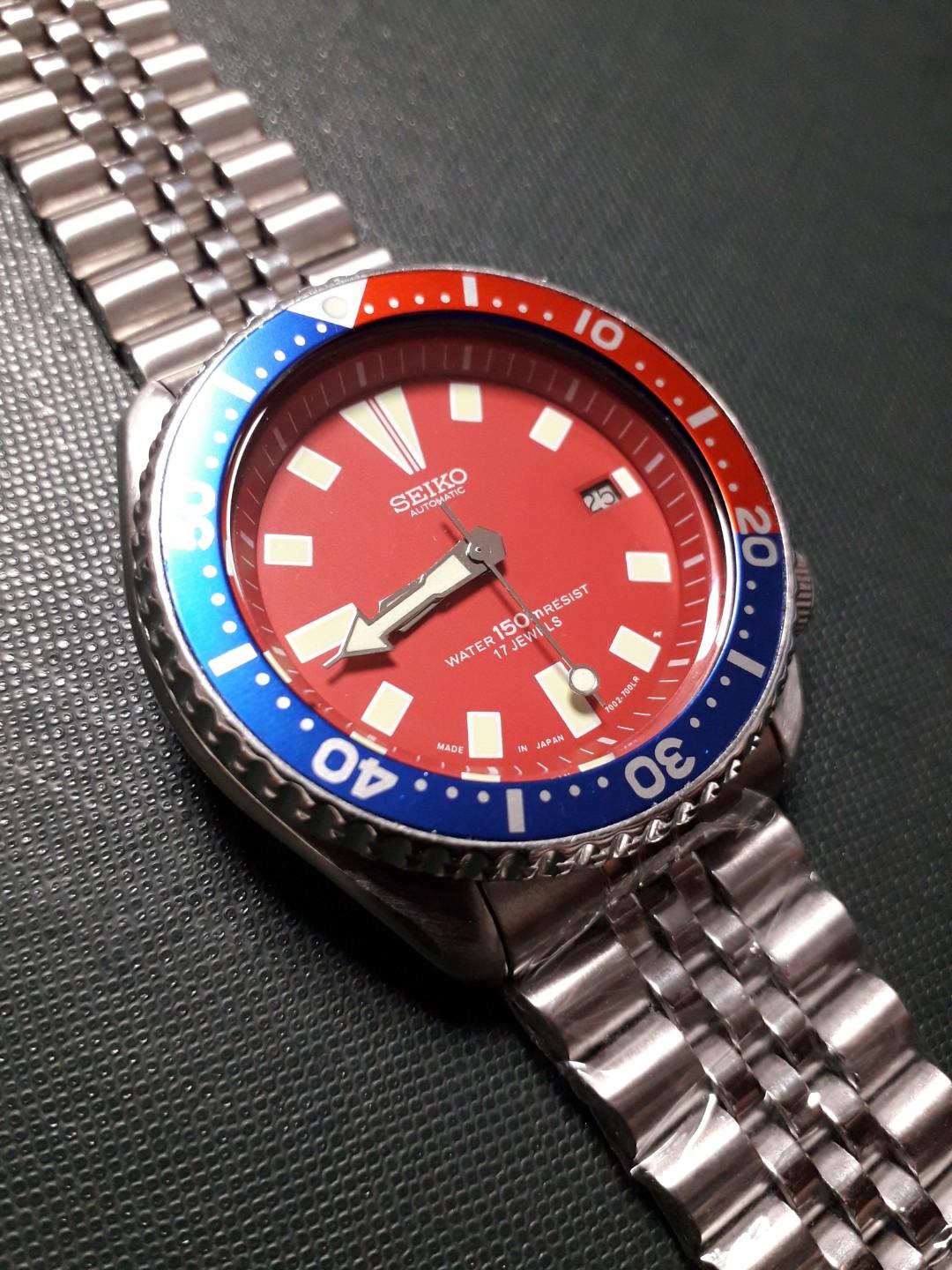 Seiko 7002 Red Dial Mod, Men's Fashion, Watches & Accessories, Watches ...