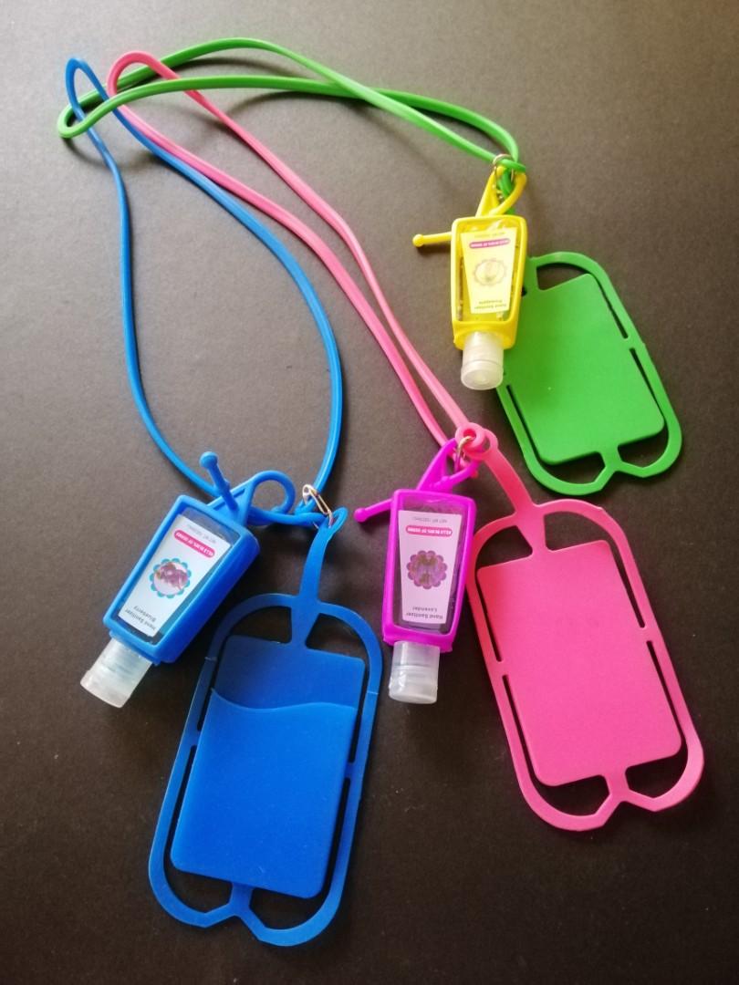Silicone Lanyard with Hand Sanitizer and ID or credit card holder ...