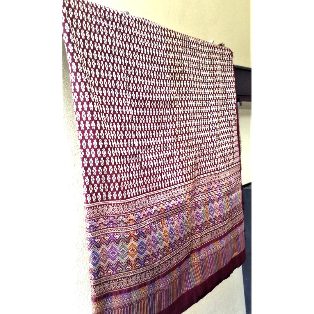 Burmese Silk Cloth Material, Women's Fashion, Muslimah Fashion, Baju ...