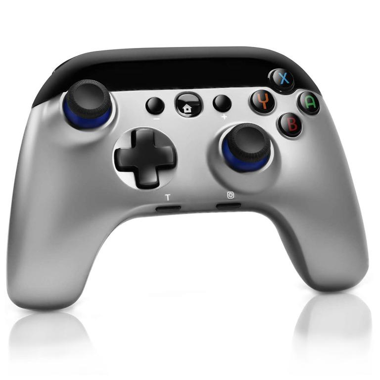 Switch Silver Pro Controller with Turbo + Dual Shock + Gyro, Video ...