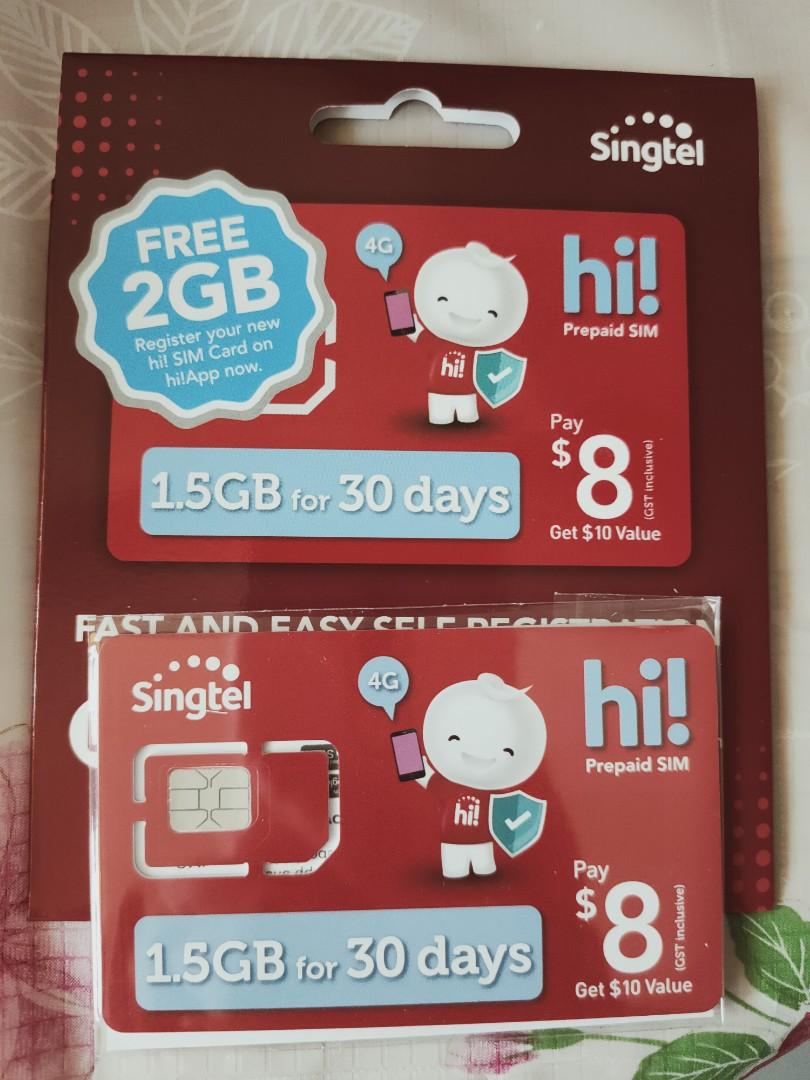 Singtel Hi Prepaid Sim Card, Mobile Phones & Gadgets, Mobile & Gadget ...