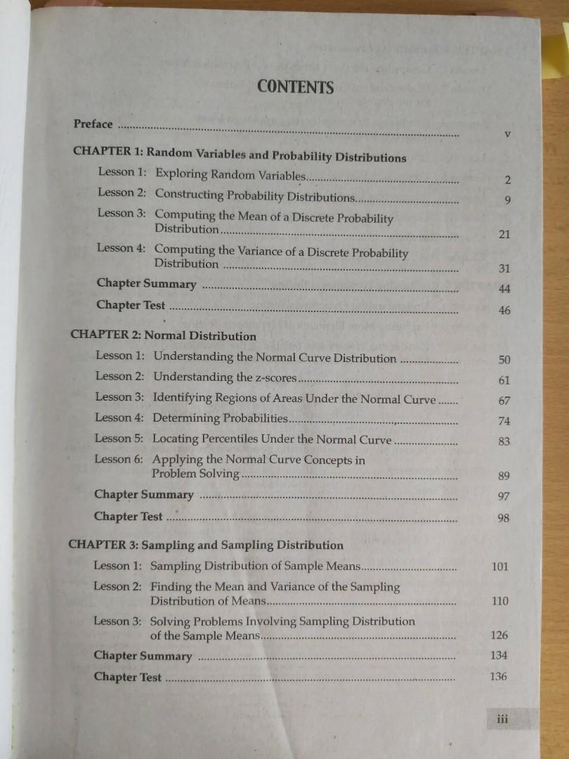 Senior High School Book Rex Book Store Statistics and Probability ...