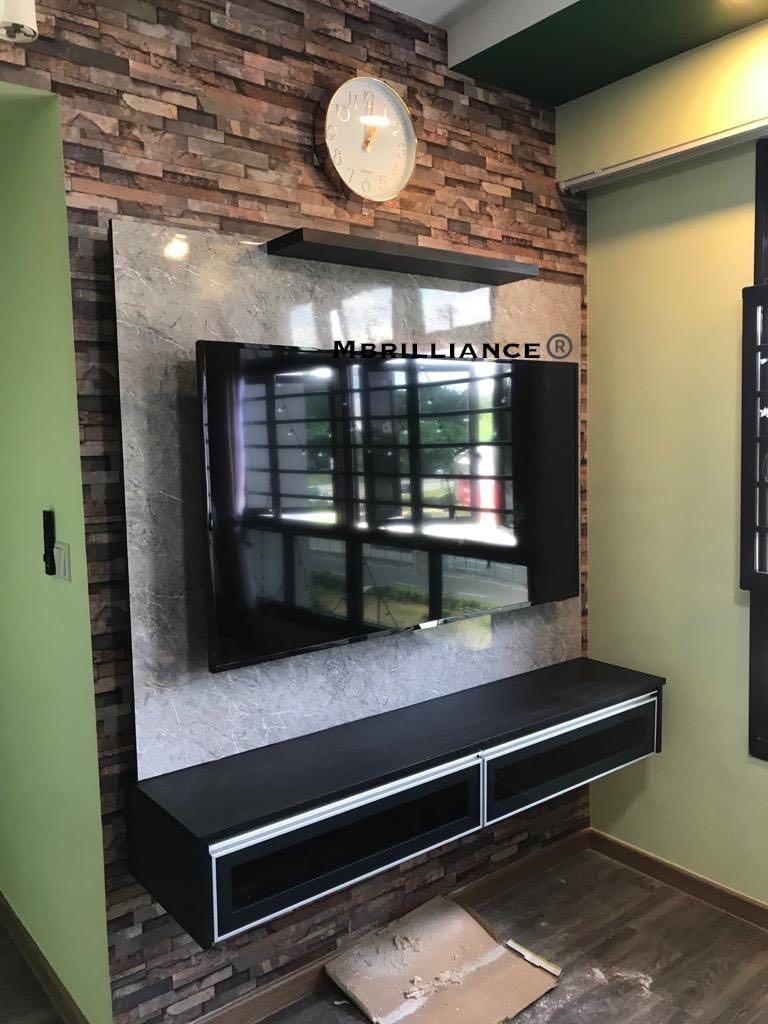 Tv console feature wall custom made, Furniture & Home Living, Furniture ...