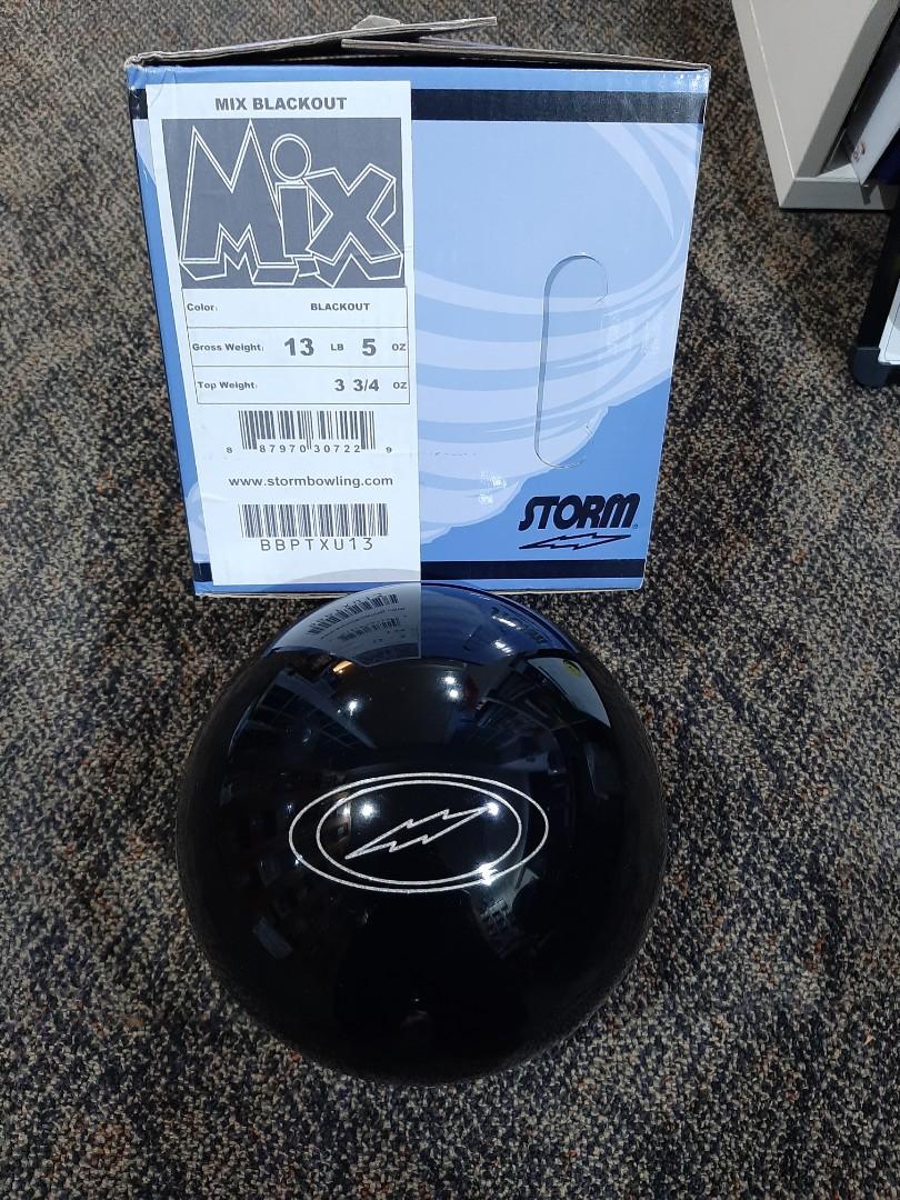 13lbs 5oz Storm Mix Blackout Bowling Ball, Sports Equipment, Sports ...
