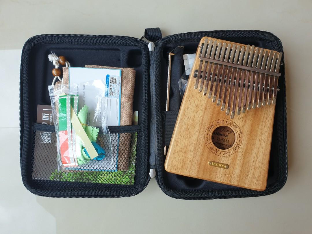 17 Key Sandalwood Kalimba Portable Thumb Piano Mbira (LING TING K17Y ...