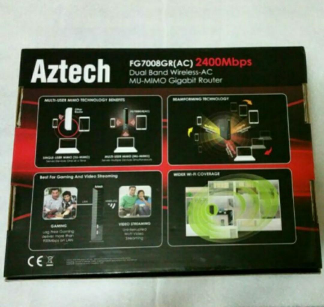 Aztech Dual Band wireless AC Mu-Mimo Gigabit Router (2400mbps ...