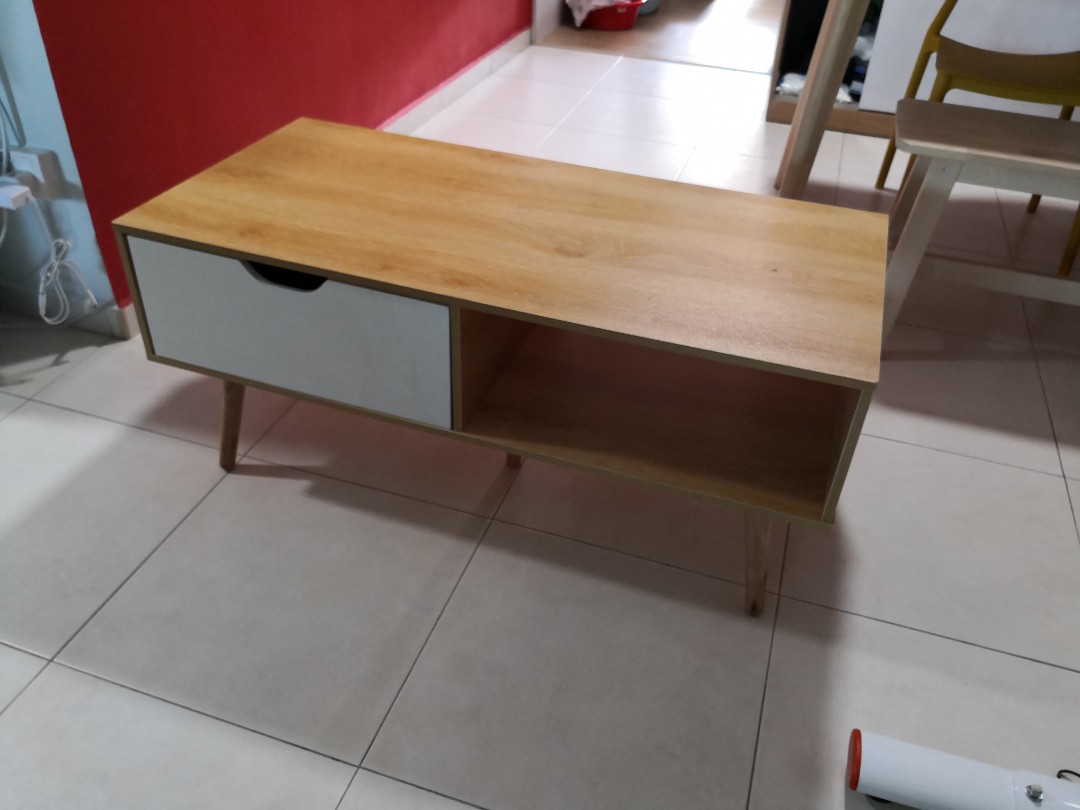 Coffee Table wooden texture muji style, Furniture, Tables & Chairs on ...