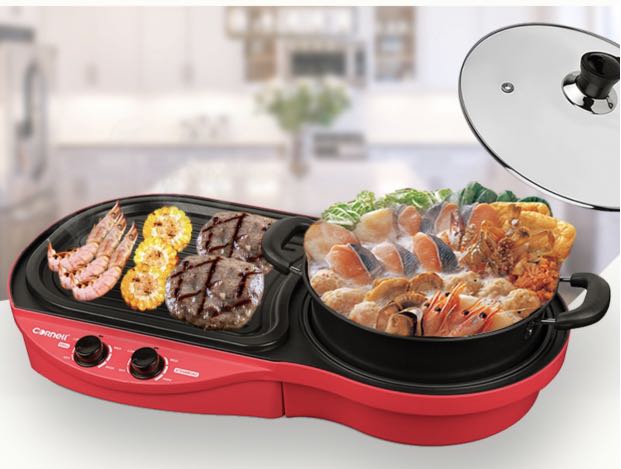 Cornell 2-in-1 Steamboat BBQ Pan Grill Hot Pot Set, TV & Home ...