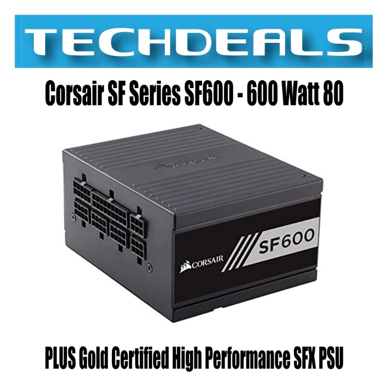 Corsair SF Series SF600 - 600 Watt 80 PLUS Gold Certified High Performance SFX PSU, Computers ...