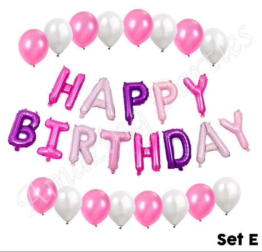 Happy Birthday Foil & Latex Balloon Set, Design & Craft, Others on ...