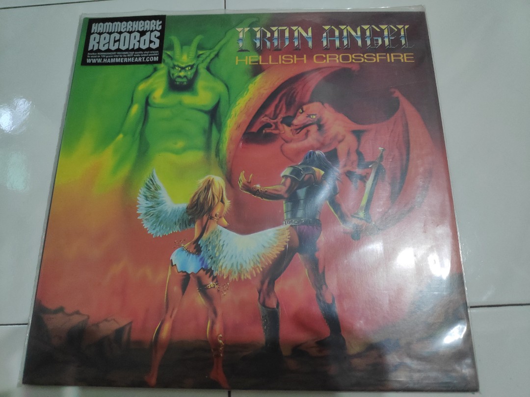 Iron Angel Hellish Crossfire vinyl LP, Hobbies & Toys, Music & Media, CDs & DVDs on Carousell