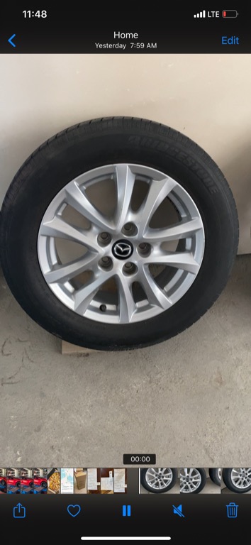 Mazda 3 2018 stock mags and tires size 205/60 r16 (5holes), Car Parts ...