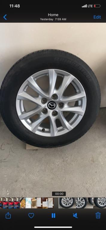 Mazda 3 2018 stock mags and tires size 205/60 r16 (5holes), Car Parts ...