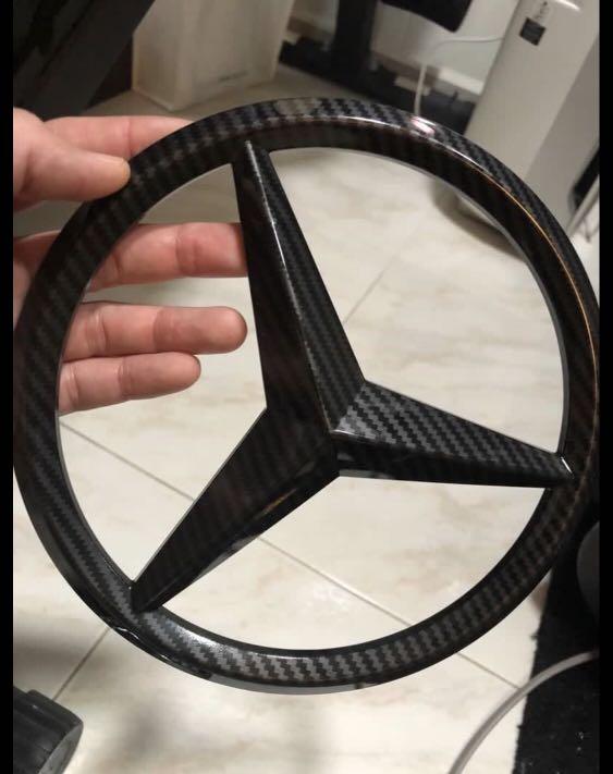Mercedes w204 front grille emblem ( carbon fibre ), Car Accessories ...