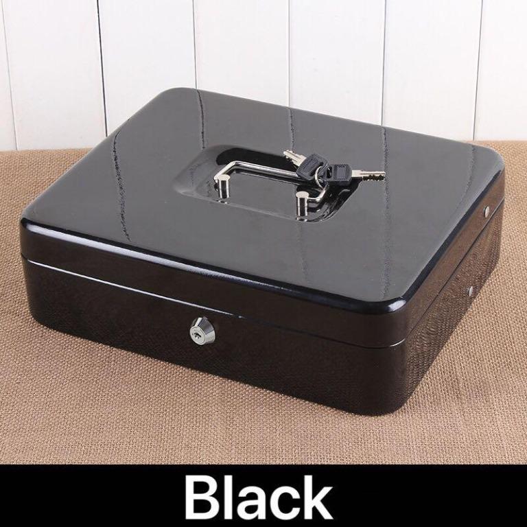 Metal Cash Box with Key Lock (Portable) [Dual Tier] , cash drawer ...