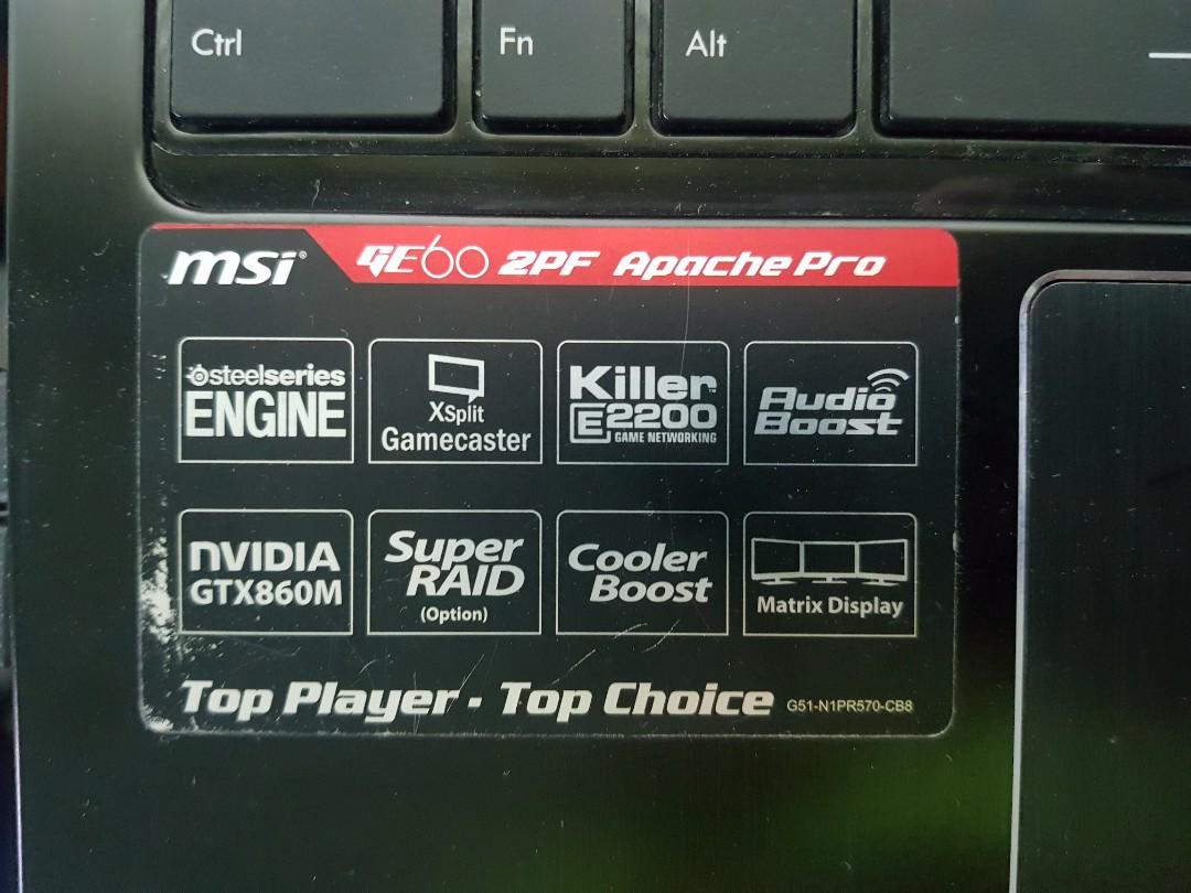 MSI GE60 Apache Pro i7 GTX860 Gaming Laptop, Computers & Tech, Laptops ...