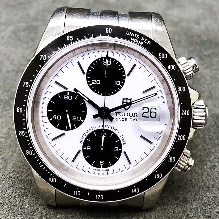 Tudor Panda Chrono 79260P 40mm with paper 2007, 名牌, 手錶 - Carousell