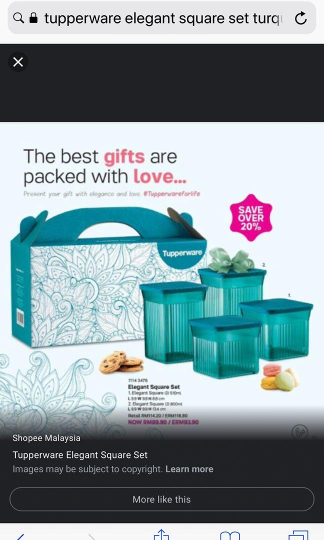 Tupperware elegant square set, Furniture & Home Living, Kitchenware ...