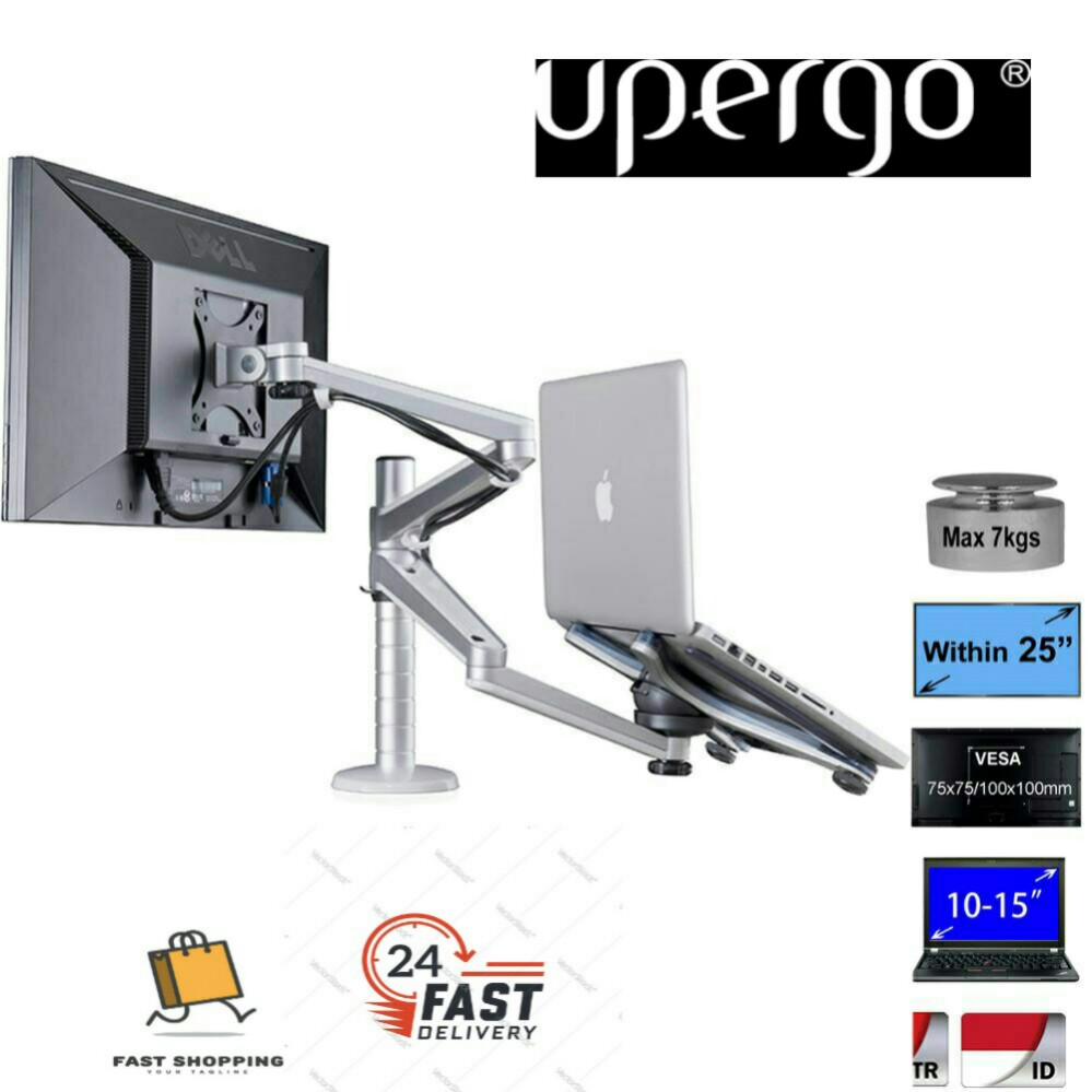 Upergo OA-7X Multimedia Desktop Dual Arm 27inch LCD Monitor Holder plus ...