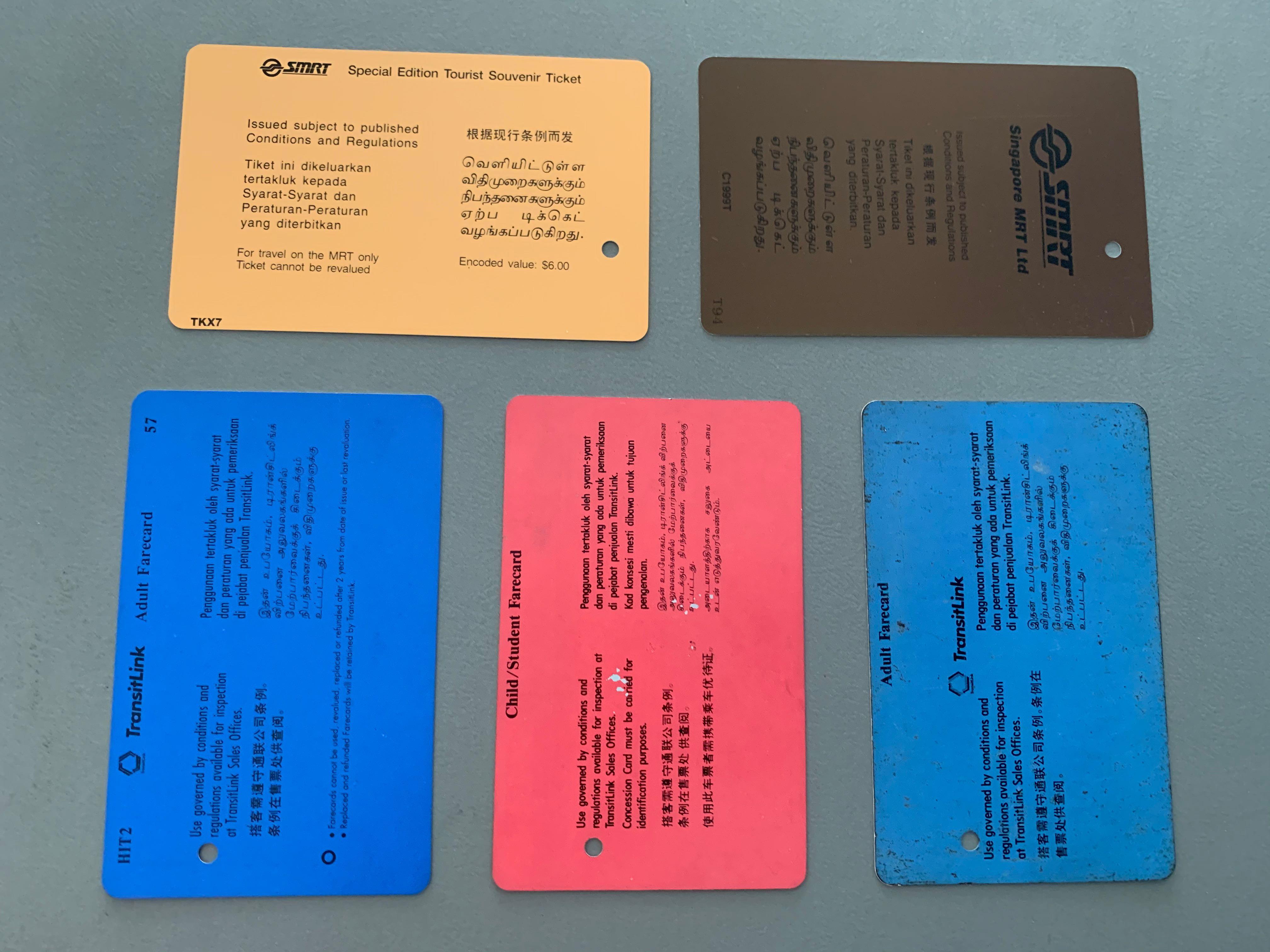 Vintage Old Singapore MRT Cards, Hobbies & Toys, Memorabilia ...