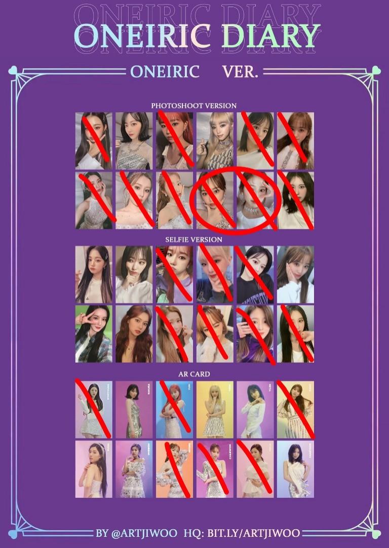 [WTT] IZ*ONE/IZONE ONEIRIC DIARY Oneiric ver albums photocards and AR cards, Hobbies & Toys ...