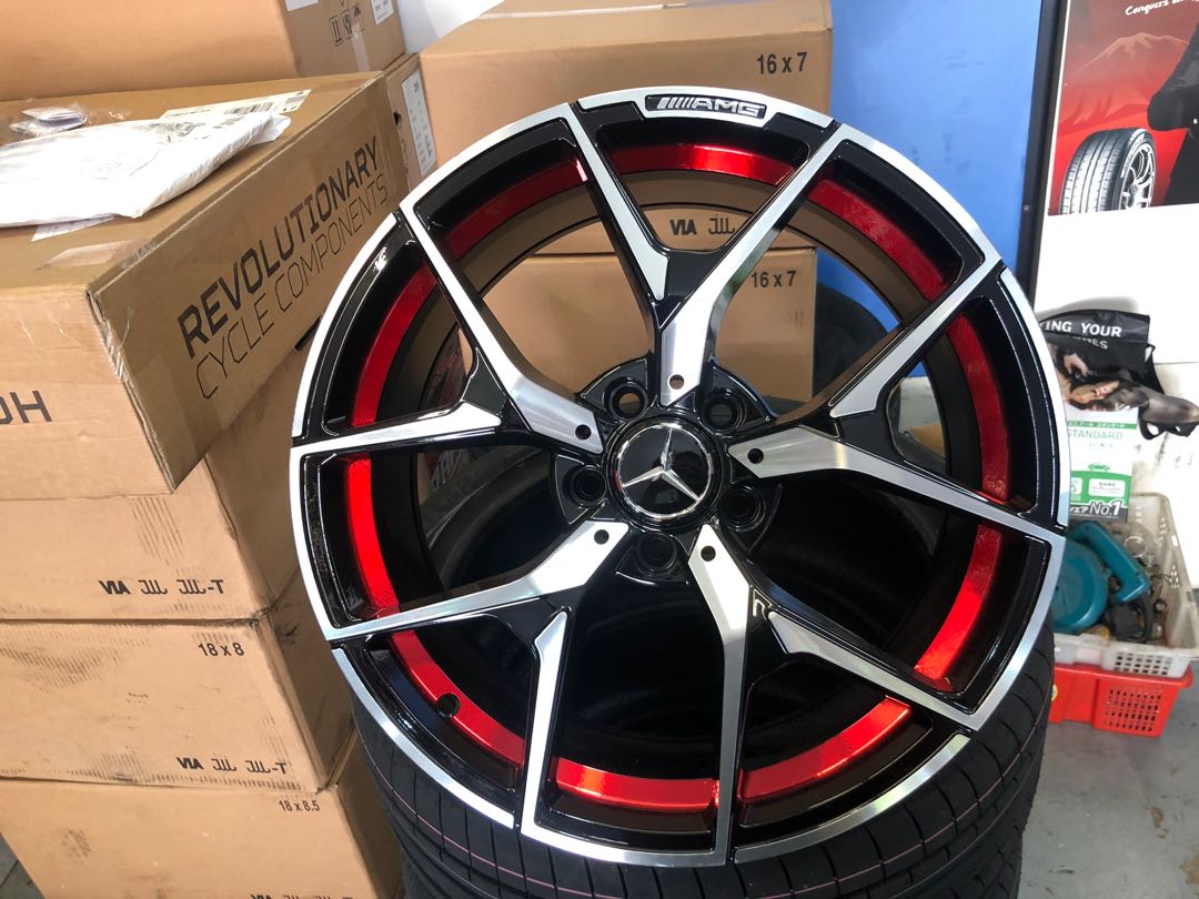 18”Mercedes Amg Red Line Design Rim, Car Accessories, Tyres & Rims on ...