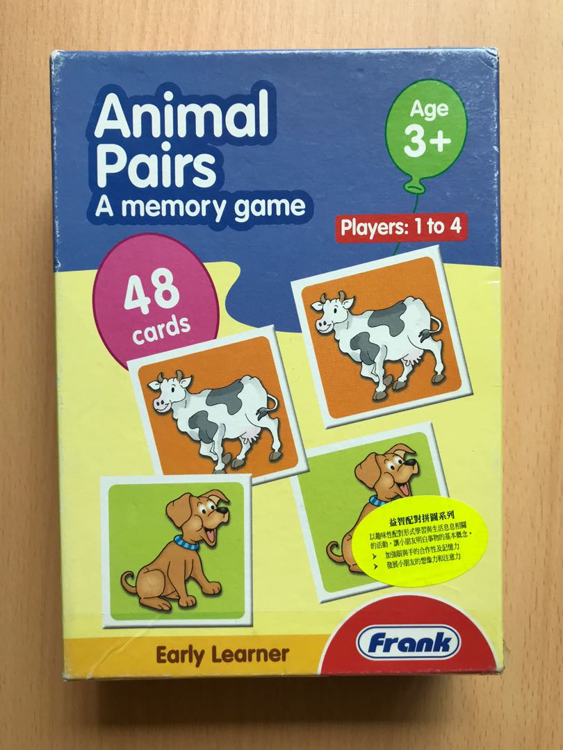 Animal pairs (a memory game), 興趣及遊戲, 玩具 & 遊戲類 - Carousell