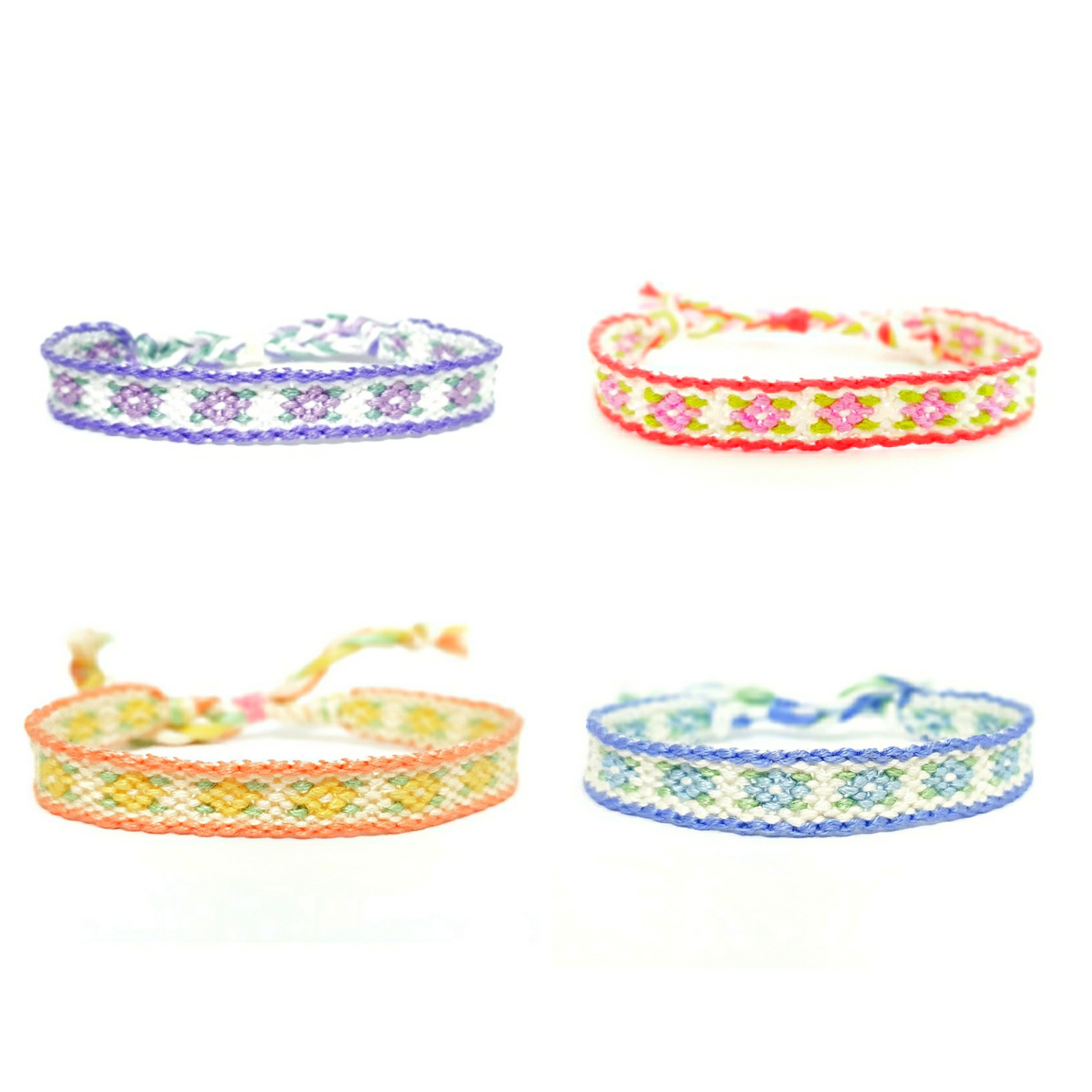 Flower Friendship Bracelet - Pastel 01, Women's Fashion, Jewelry ...