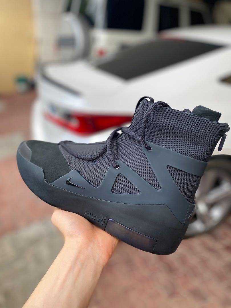 Nike Air Fear of God FOG 1 Triple Black Noir, Men's Fashion, Footwear ...