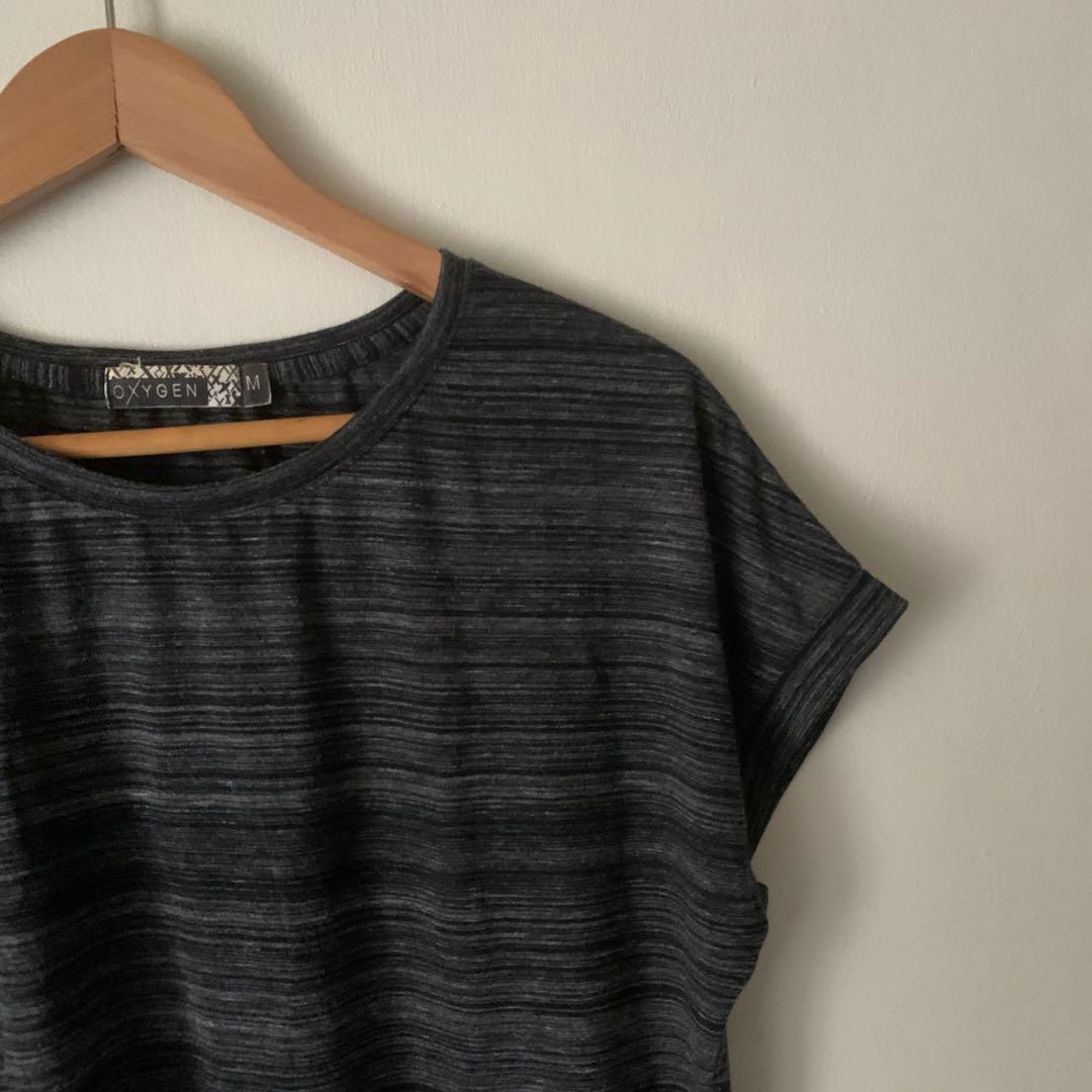 Oxygen Dark Gray Top, Women's Fashion, Tops, Others Tops on Carousell