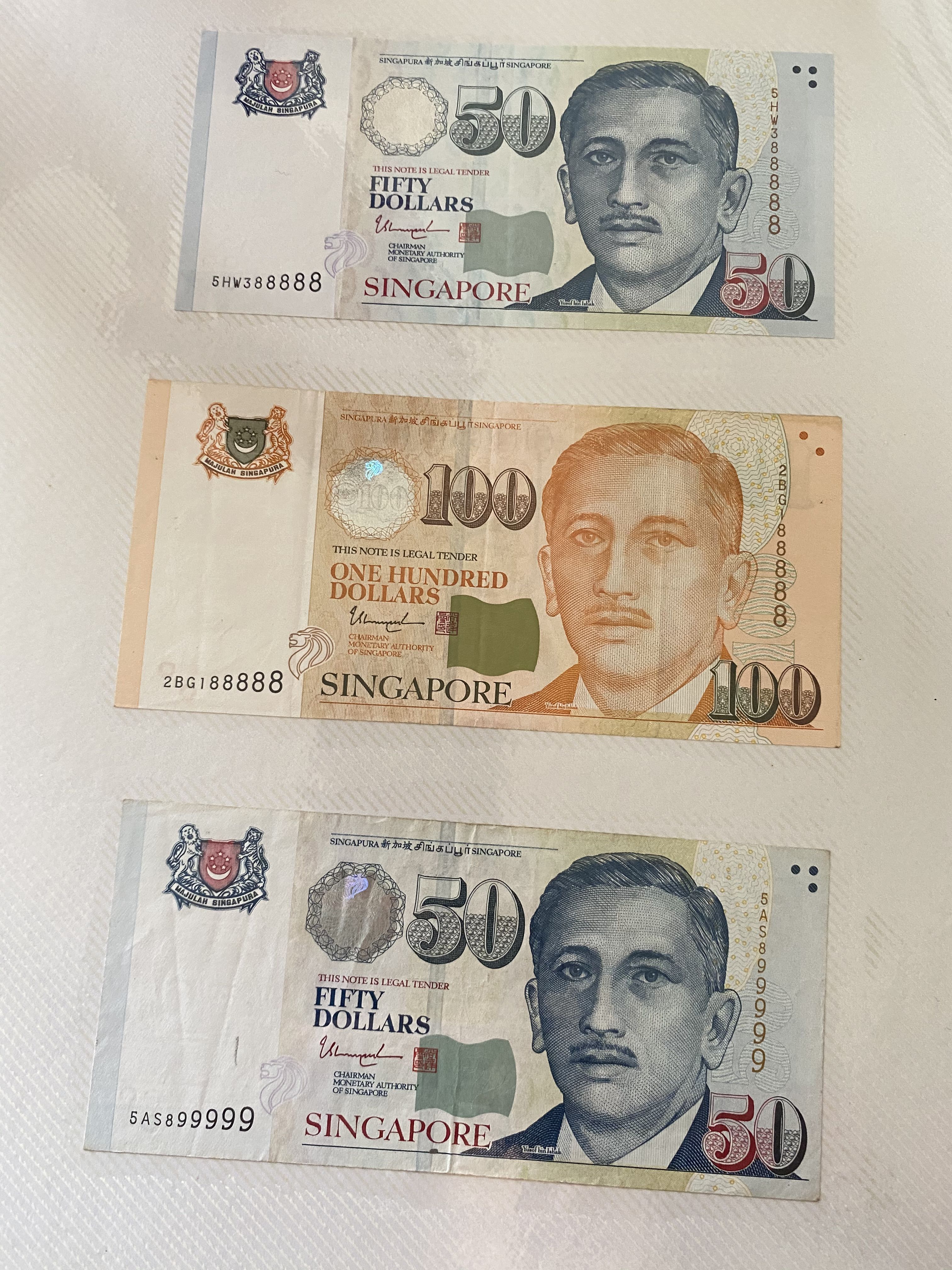 RARE $100 SGD NOTE 2BG188888, Hobbies & Toys, Memorabilia ...