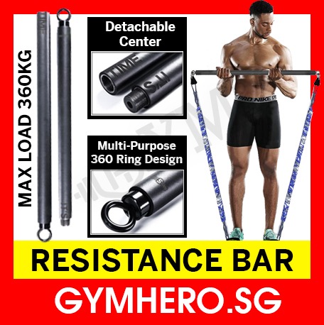 Resistance Band Fitness Bar for your perfect home workout, training and ...