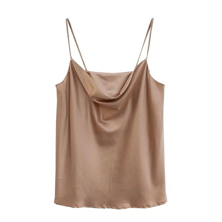 Satin strap top, Women's Fashion, Tops, Sleeveless on Carousell