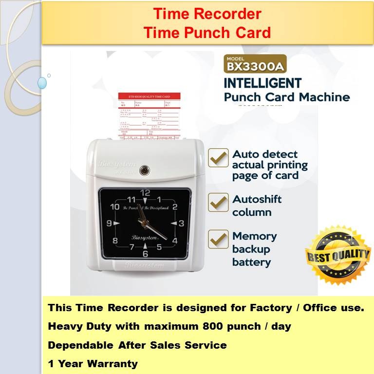 Time Card Recorder, Heavy Duty, Value for Money, Punch Card, Everything ...
