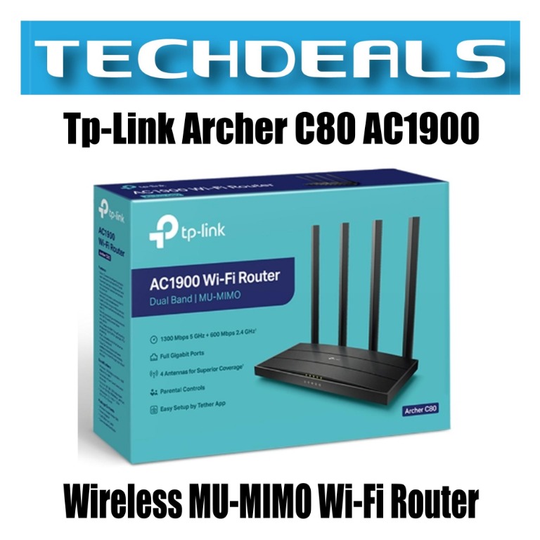 Tp-Link Archer C80 AC1900 Wireless MU-MIMO Wi-Fi Router, Computers ...