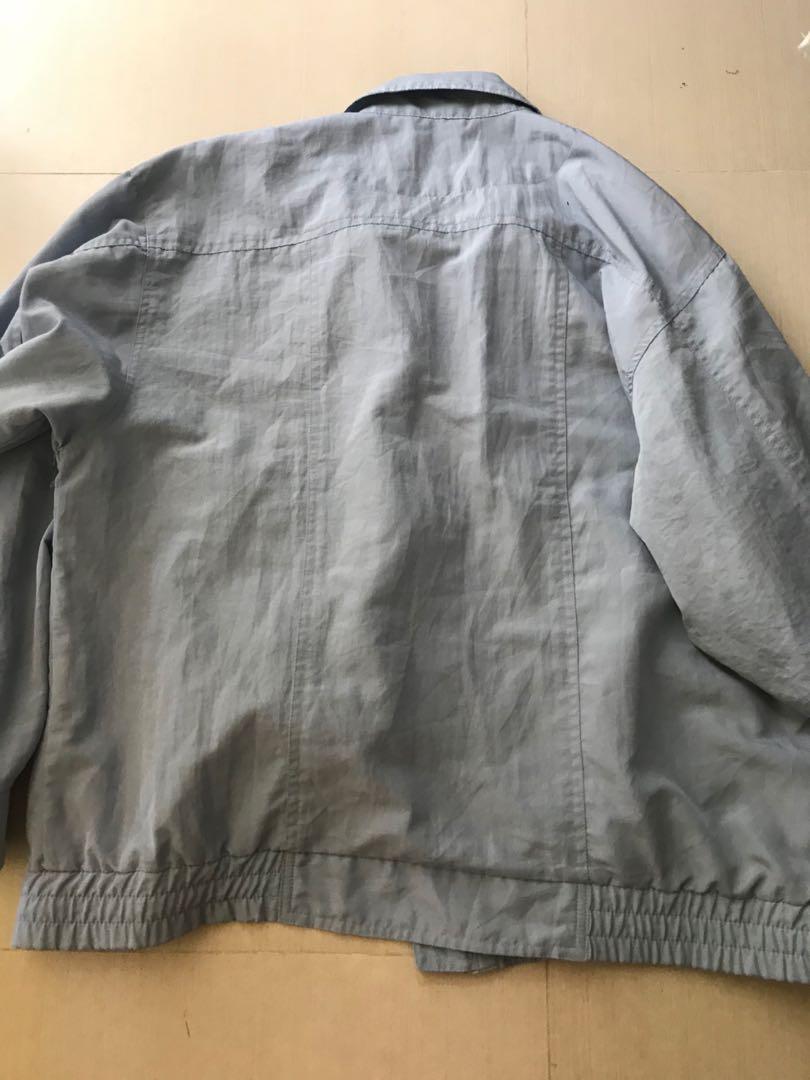 Unisex Light Blue Polo Jacket Two Way Snap Button and Zipper on Carousell