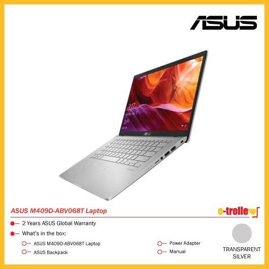 ASUS M409D-ABV068T Laptop (Transparent Silver), Computers & Tech ...