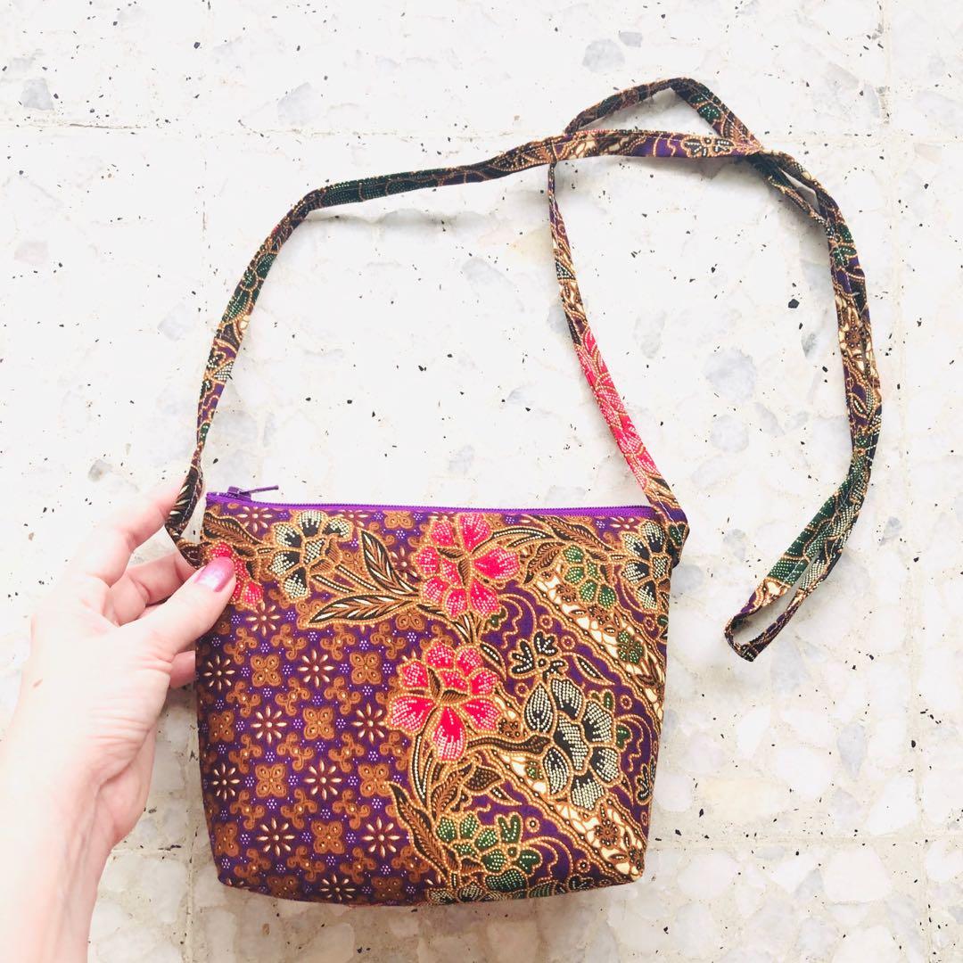 Batik Mini Sling Bag Handmade in Singapore, Women's Fashion, Bags ...