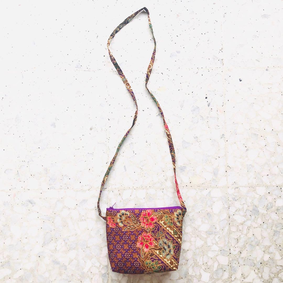 Batik Mini Sling Bag Handmade in Singapore, Women's Fashion, Bags ...