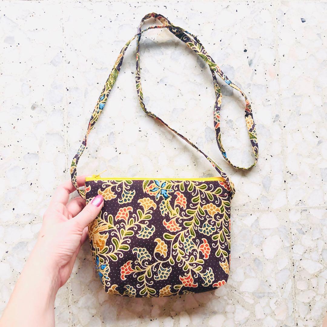 Batik Mini Sling Bag Handmade in Singapore, Women's Fashion, Bags ...