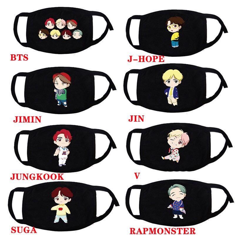 BTS Pop-up Store New Cartoon Character Image Mask Concert Support Fans ...