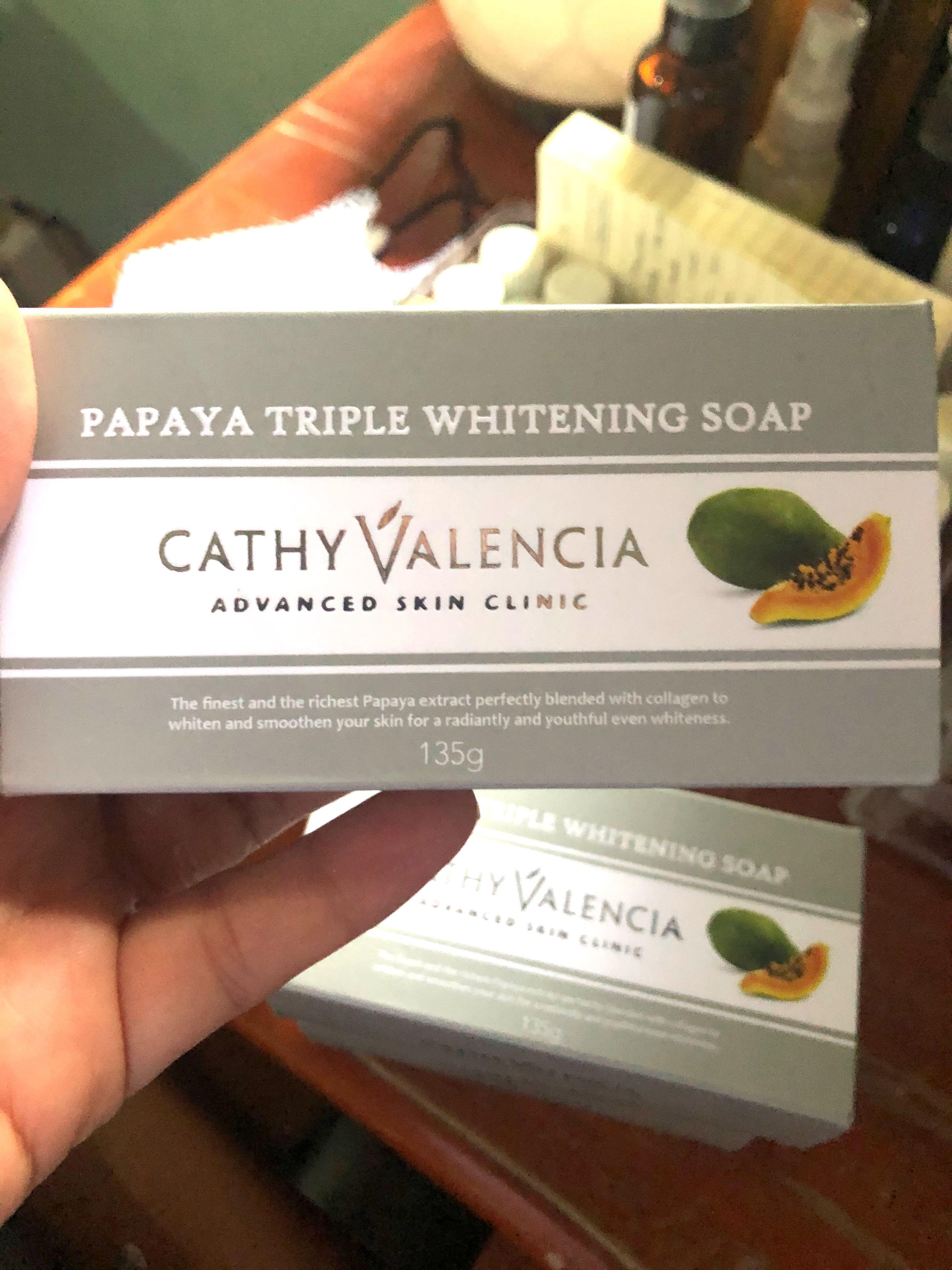 Cathy Valencia Papaya triple whitening soap, Beauty & Personal Care, Oral Care on Carousell