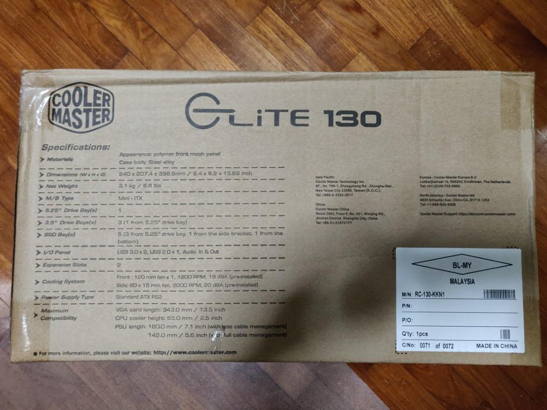 Cooler Master Elite 130 ITX PC Case, Computers & Tech, Parts ...